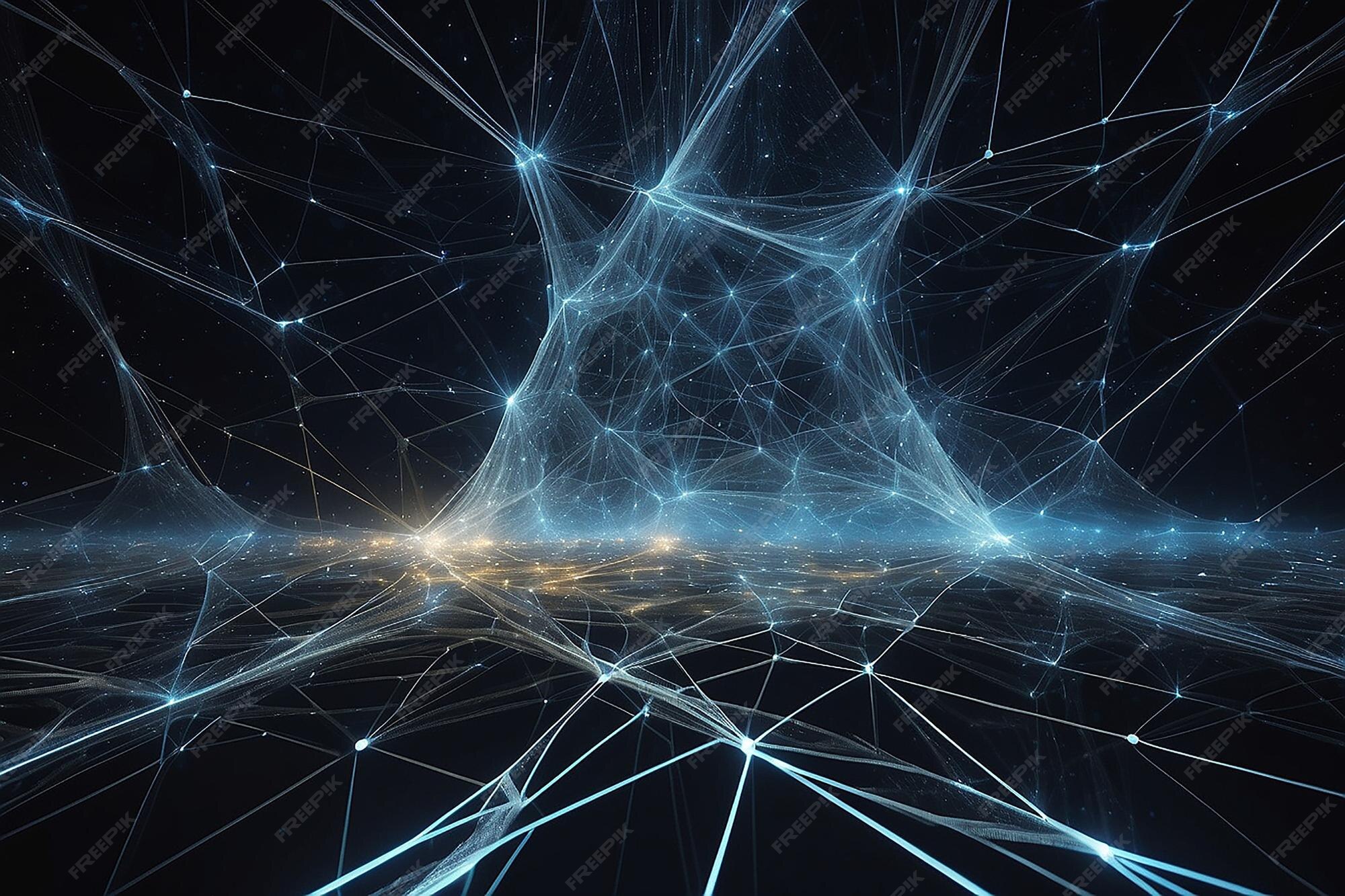 Premium Photo | Ethereal Neural Network Pulsating in a Virtual Void Interconnected Nodes ...