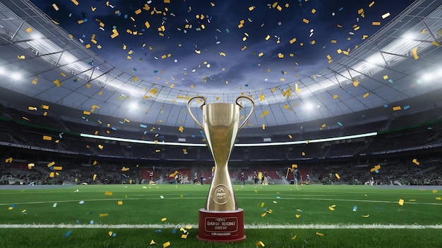 Premium Photo | Evening grand stadium championship win with confetti Premium Photo | Evening grand stadium championship win with confetti