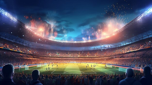 Premium Photo | Evening stadium arena soccer field championship win ... Premium Photo | Evening stadium arena soccer field championship win ...