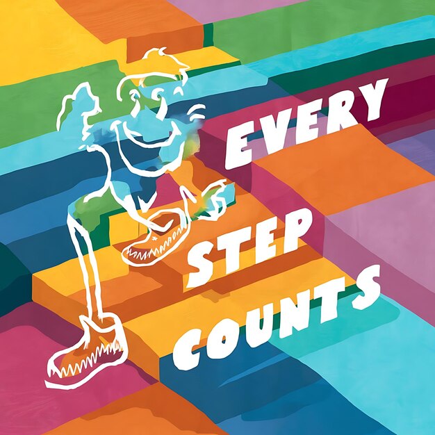 Every step counts Tshirt Design Motivational Quote ... Every step counts Tshirt Design Motivational Quote ...