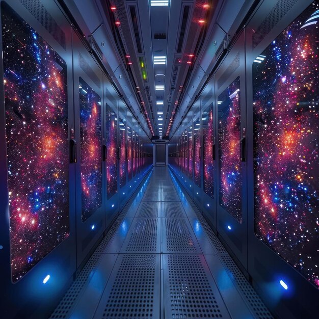 Exascale supercomputer simulating universe | Premium AI-generated image Exascale supercomputer simulating universe | Premium AI-generated image