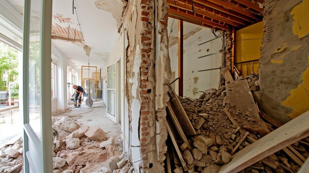 Premium Photo | Experienced contractor working on interior home ... Premium Photo | Experienced contractor working on interior home ...