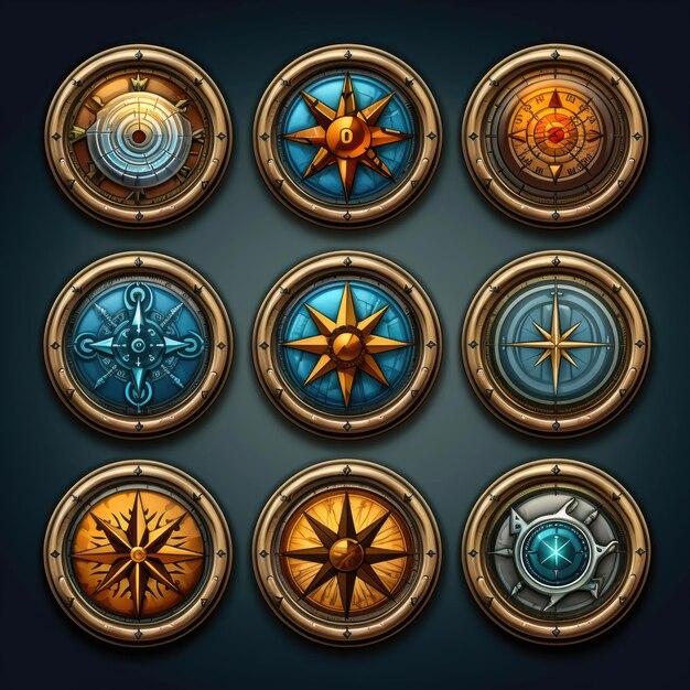 Premium Photo Exploration Compass Game Ai Generated Ui Rose Aiming North Design Exploration