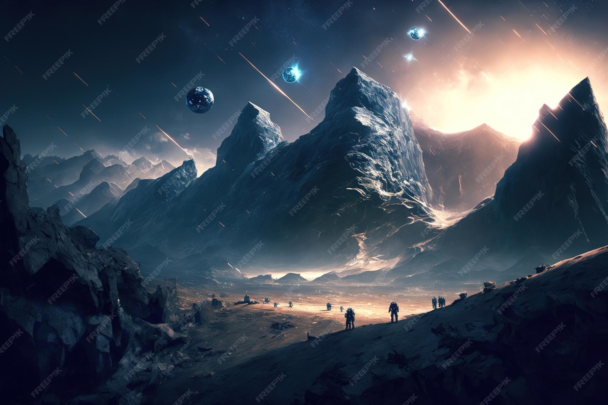Premium Photo | Exploring on another alien planet Premium Photo | Exploring on another alien planet