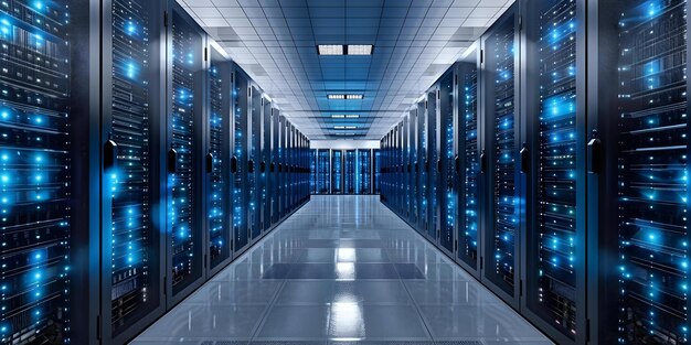 Premium Photo | Exploring a Contemporary Server Room in a Data Center ...