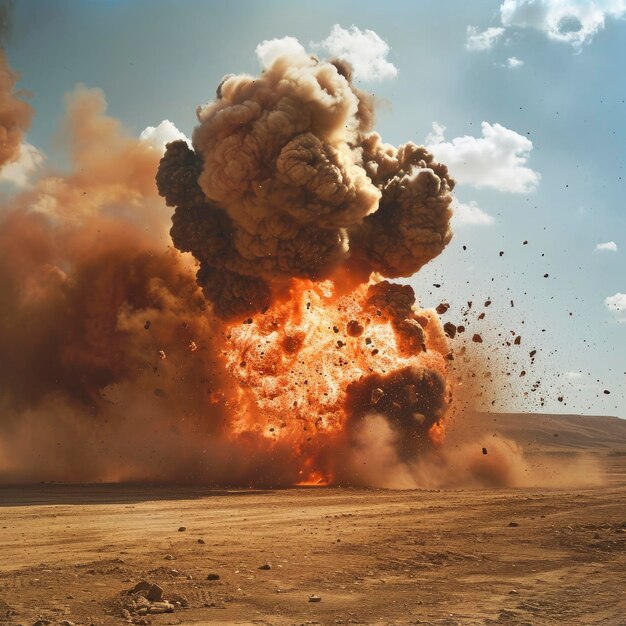 Premium Photo | The explosion happened at the battle ground Premium Photo | The explosion happened at the battle ground