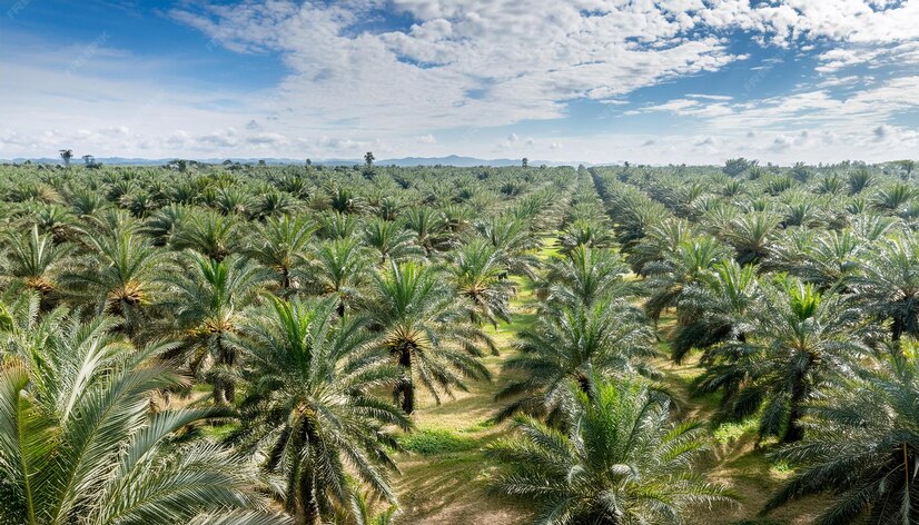Extensive palm oil plantations with rows of palm trees | Premium AI ... Extensive palm oil plantations with rows of palm trees | Premium AI ...