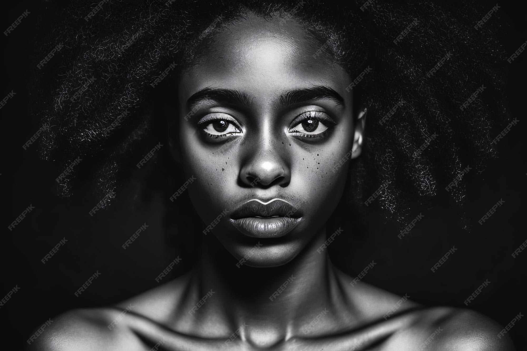Premium Photo Extremely Beautiful Black Woman With Serious Expression With Power Pose Black
