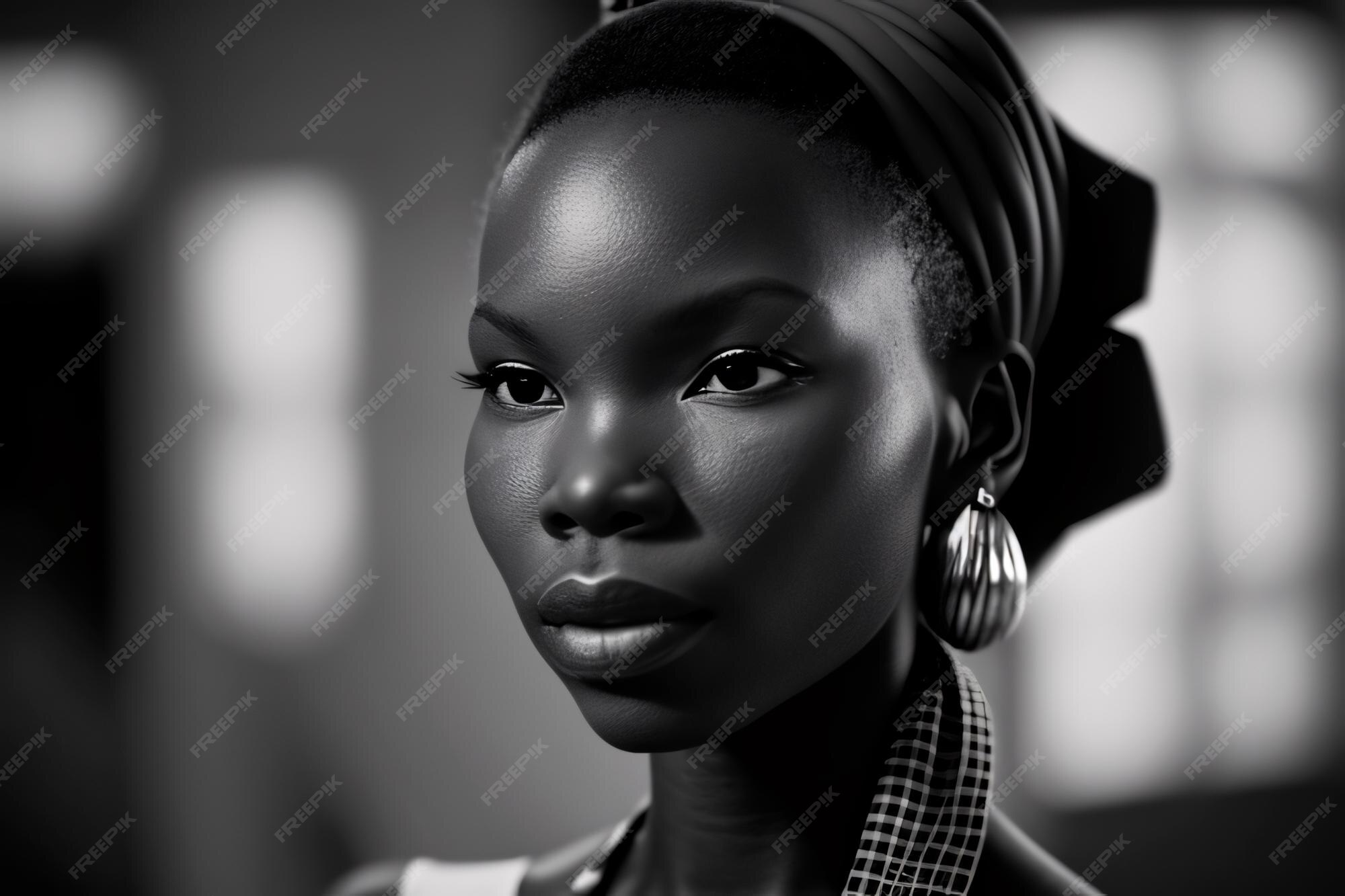 Premium Photo Extremely Beautiful Black Woman With Serious Expression With Power Pose Black