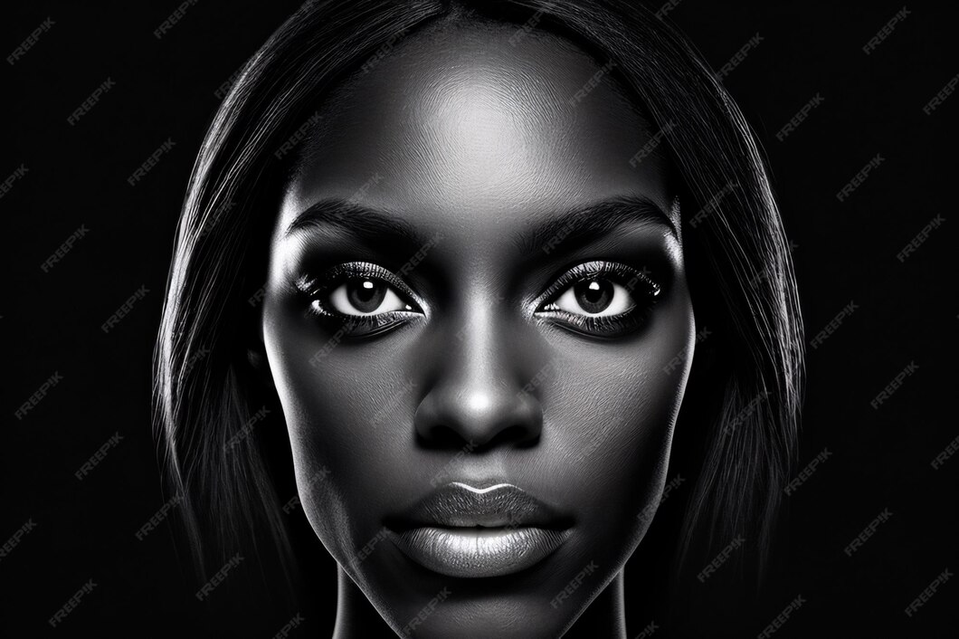 Premium Photo Extremely Beautiful Black Woman With Serious Expression With Power Pose Black
