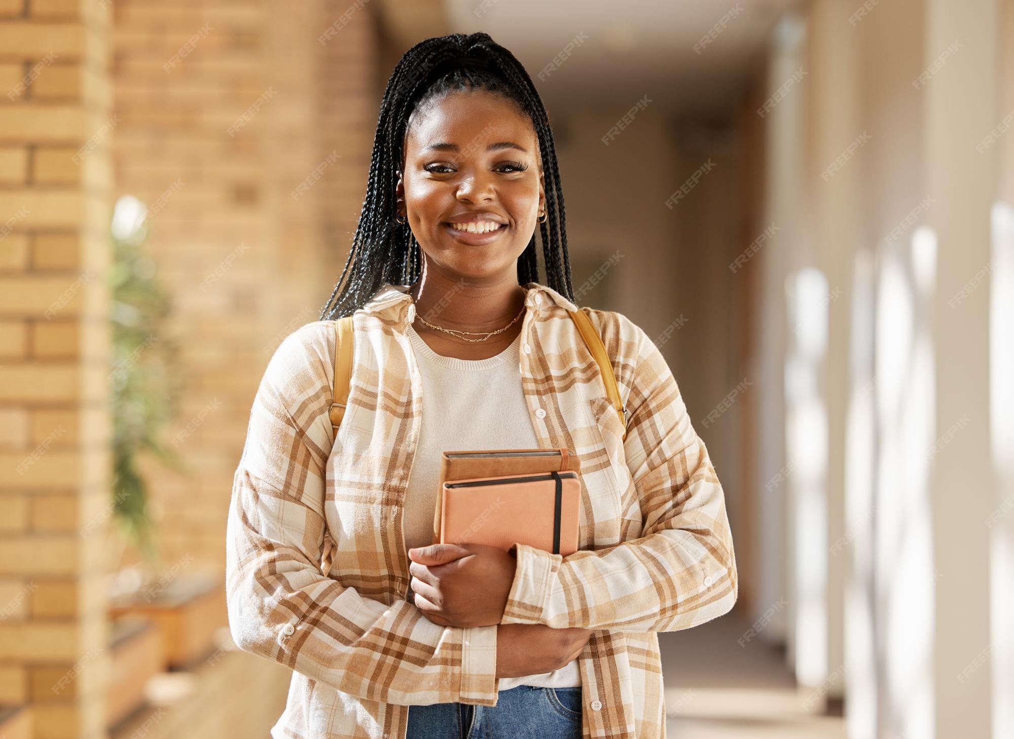 Premium Photo | Face student portrait and black woman in university ... Premium Photo | Face student portrait and black woman in university ...