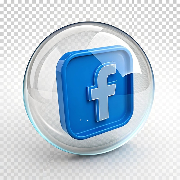Facebook Acrylic Icon Inside Bubble Glass Copy Space 3D Premium AI generated image