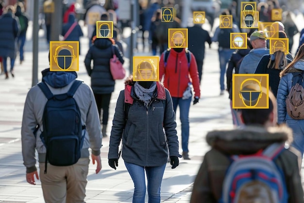 Premium Photo | Facial Recognition Surveillance CCTV Cameras in Action Premium Photo | Facial Recognition Surveillance CCTV Cameras in Action