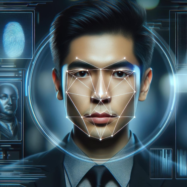 Premium Ai Image Facial Recognition Technology Scan And Detect People
