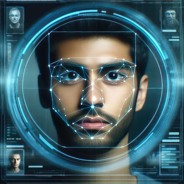 Premium Ai Image Facial Recognition Technology Scan And Detect People