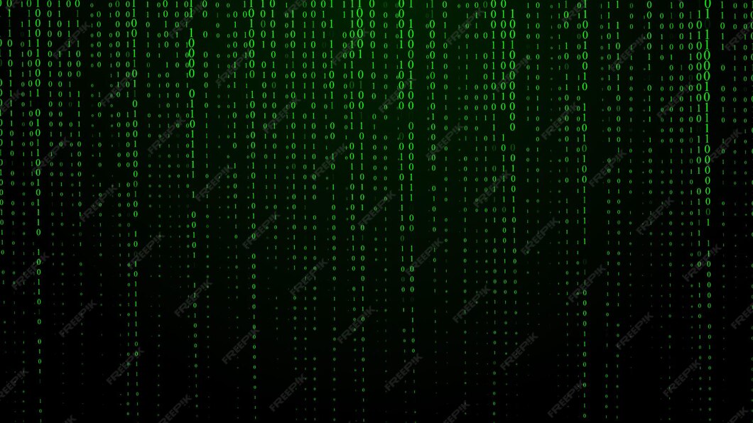 Premium Photo | Falling digits of binary code Illustration of the ...