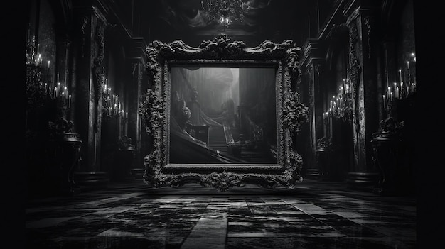 Premium AI Image | Fantasy Haunted Mirror at Night Premium AI Image | Fantasy Haunted Mirror at Night