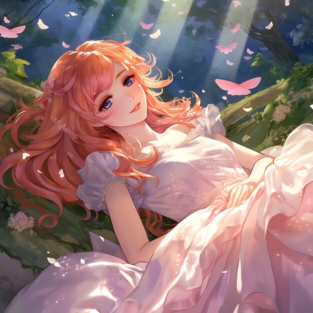 Anime Girl With Brown Hair Sleeping