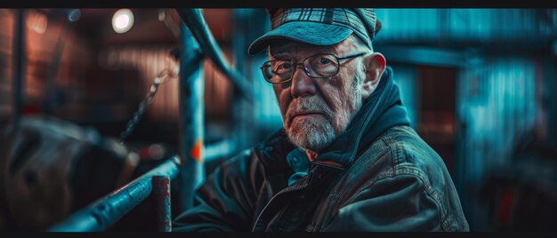 Premium Photo | Farmer posing in a cowshed Premium Photo | Farmer posing in a cowshed