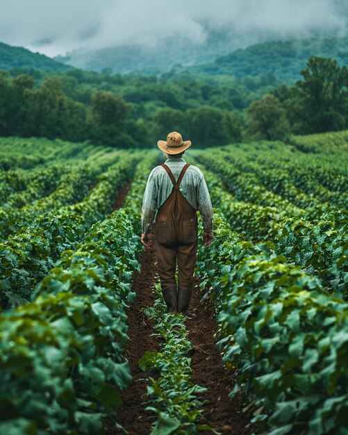 Premium Photo | A Farmer Using Big Data Optimize Wallpaper Premium Photo | A Farmer Using Big Data Optimize Wallpaper