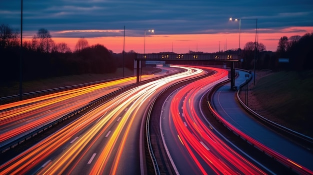 Premium AI Image | Fast moving traffic drives Premium AI Image | Fast moving traffic drives