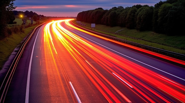 Premium AI Image | Fast moving traffic drives Premium AI Image | Fast moving traffic drives