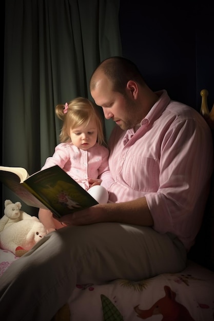 Premium AI Image | A father reading his baby daughter a bedtime story ... Premium AI Image | A father reading his baby daughter a bedtime story ...