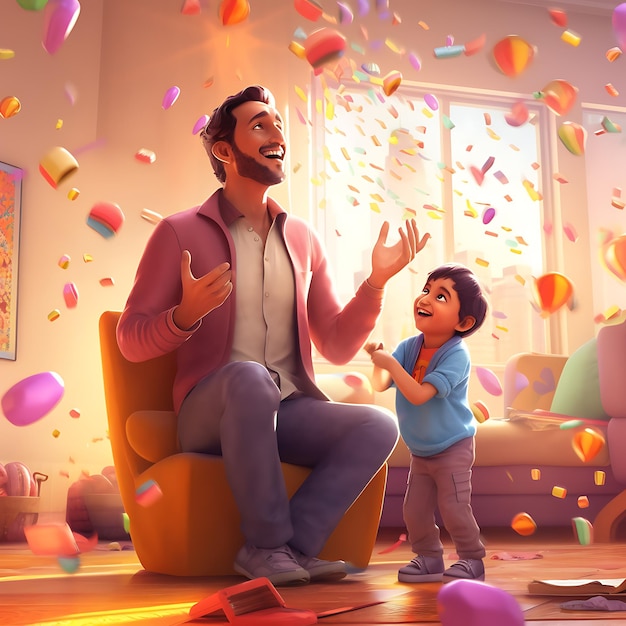 Premium AI Image | Father and son celebrating fathers day generative ai Premium AI Image | Father and son celebrating fathers day generative ai