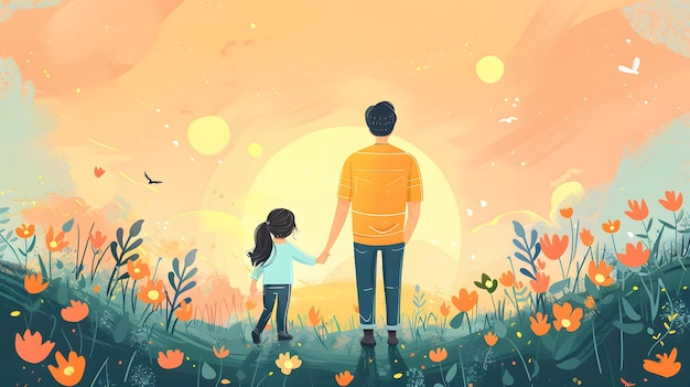 Premium Photo Fathers Day Delight Illustration Of A Happy Dad And
