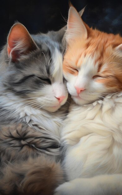 Premium Photo | Feline Companions Nuzzling and Cuddling Premium Photo | Feline Companions Nuzzling and Cuddling