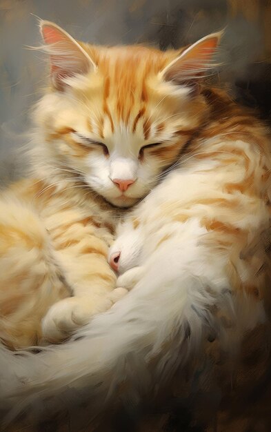 Premium AI Image | Feline Companions Nuzzling and Cuddling Premium AI Image | Feline Companions Nuzzling and Cuddling