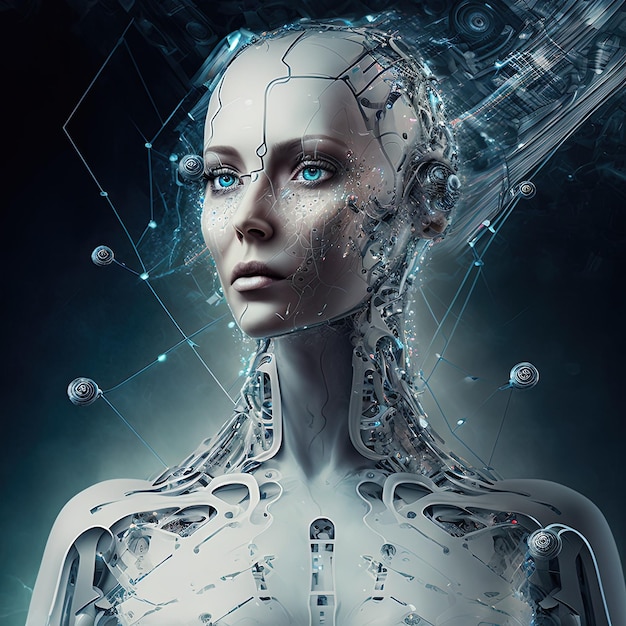 Premium Photo | Female humanoid robot with artificial intelligence ... Premium Photo | Female humanoid robot with artificial intelligence ...