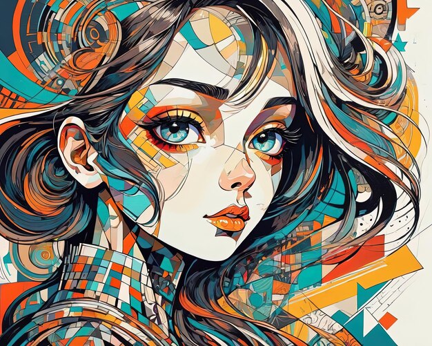 Premium Photo | Female portrait digital art illustration Premium Photo | Female portrait digital art illustration