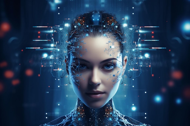 Premium AI Image | Female representation embodying artificial ... Premium AI Image | Female representation embodying artificial ...
