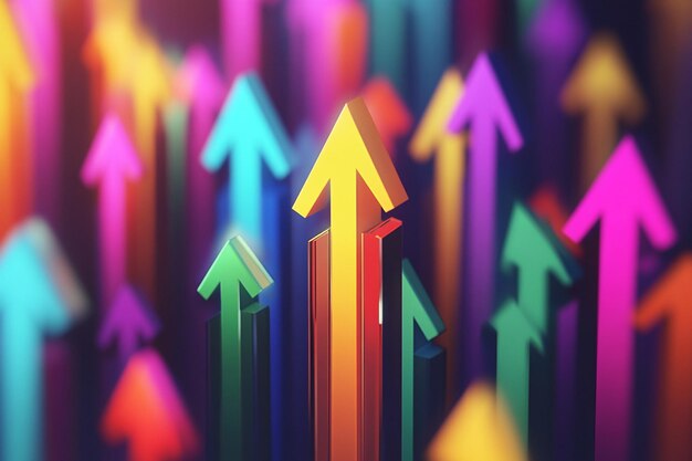 Financial growth with colorful arrows | Premium AI-generated image Financial growth with colorful arrows | Premium AI-generated image