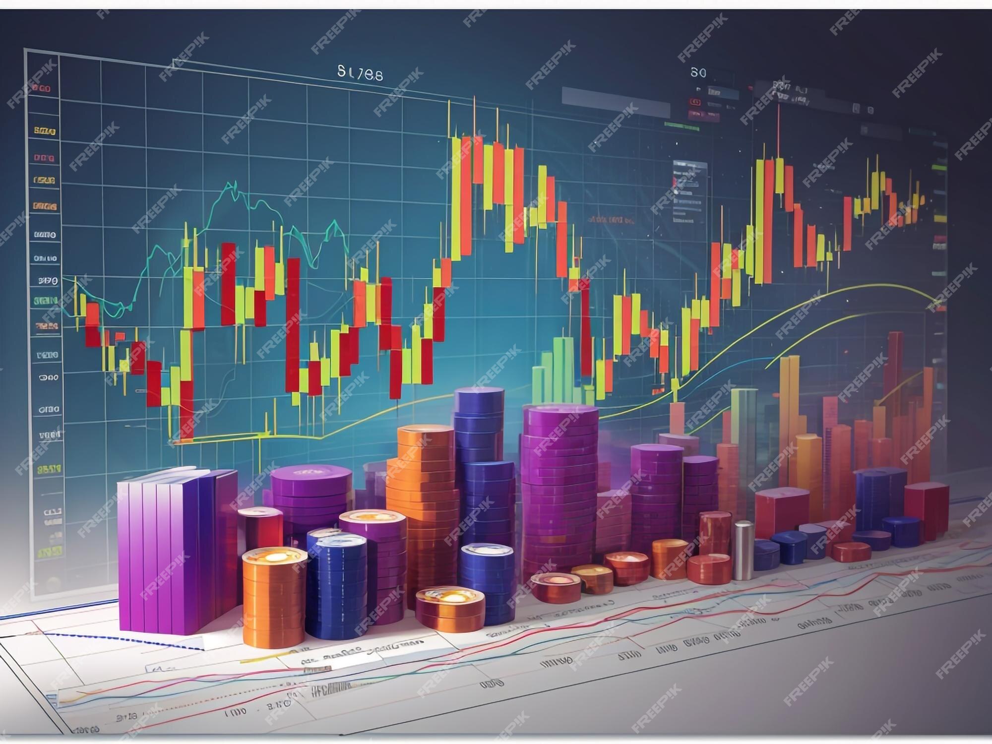 Premium AI Image | Financial Insights Colorful Diagrams and Stock ... Premium AI Image | Financial Insights Colorful Diagrams and Stock ...