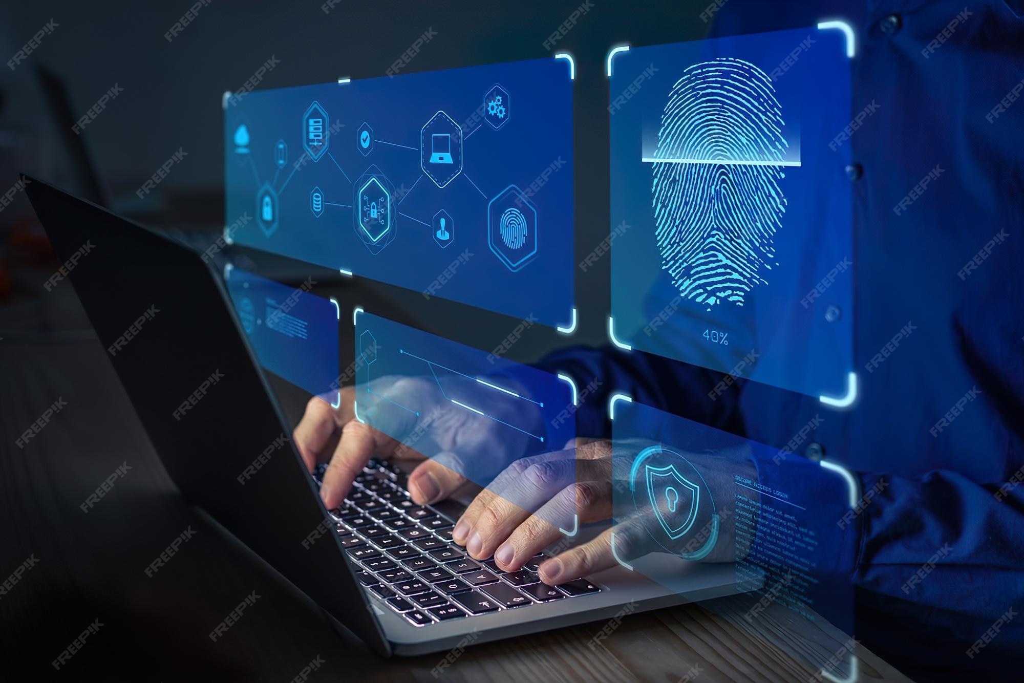 Premium Photo Fingerprint Scan For Secure Access To Protected Data Network With Biometrics