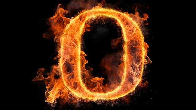 Premium AI Image | Fire alphabet number 0 zero isolated on black background Premium AI Image | Fire alphabet number 0 zero isolated on black background