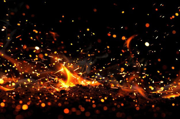 Fire Background Detail of Yellow and Red Fire Sparks Creating Abstract ... Fire Background Detail of Yellow and Red Fire Sparks Creating Abstract ...