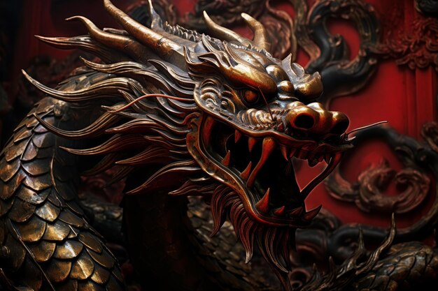 Premium Photo | Fire chinese dragon Generate Ai Premium Photo | Fire chinese dragon Generate Ai