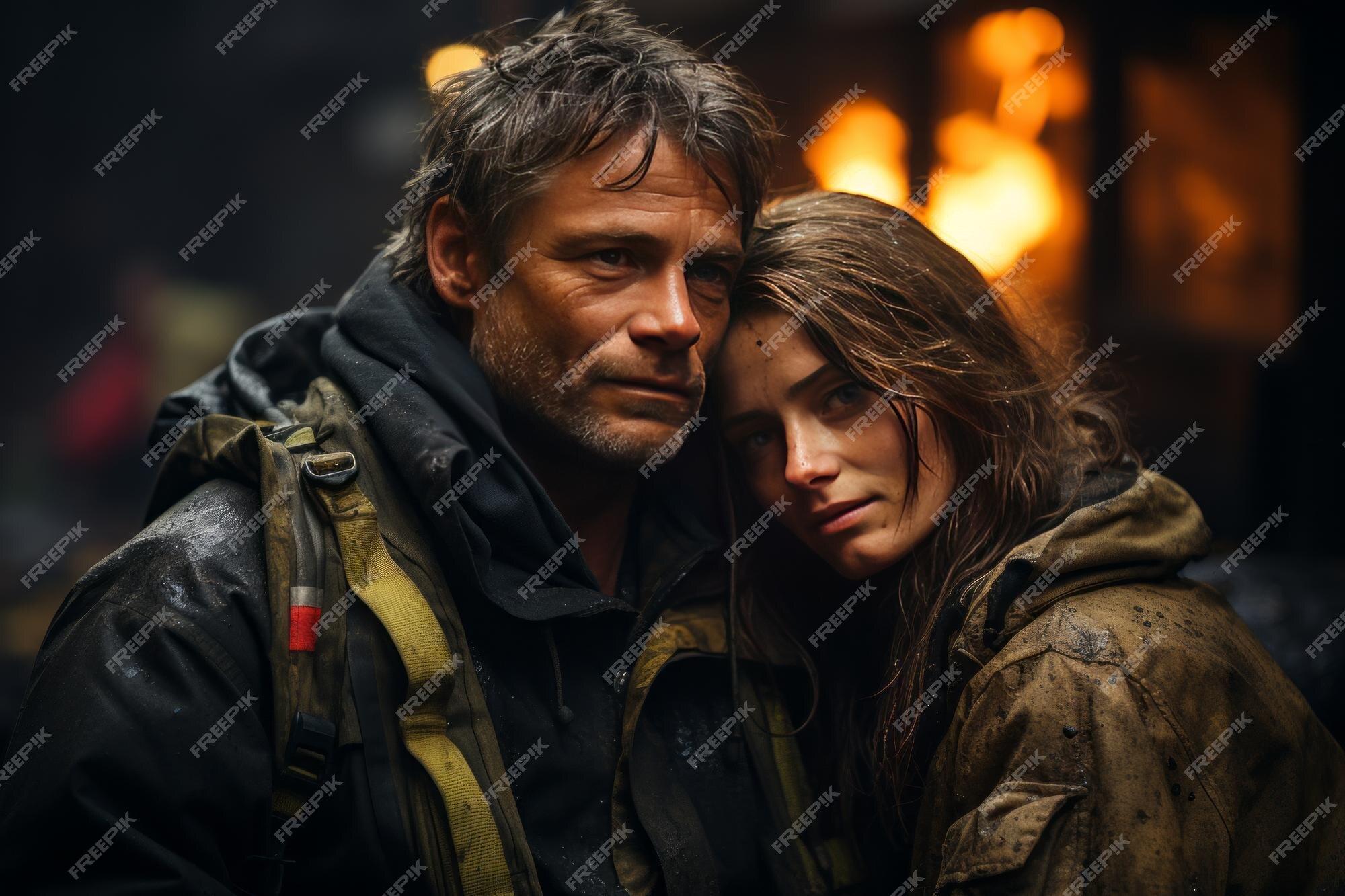 Premium AI Image | Firefighter Comforting A Victim Generative AI Premium AI Image | Firefighter Comforting A Victim Generative AI
