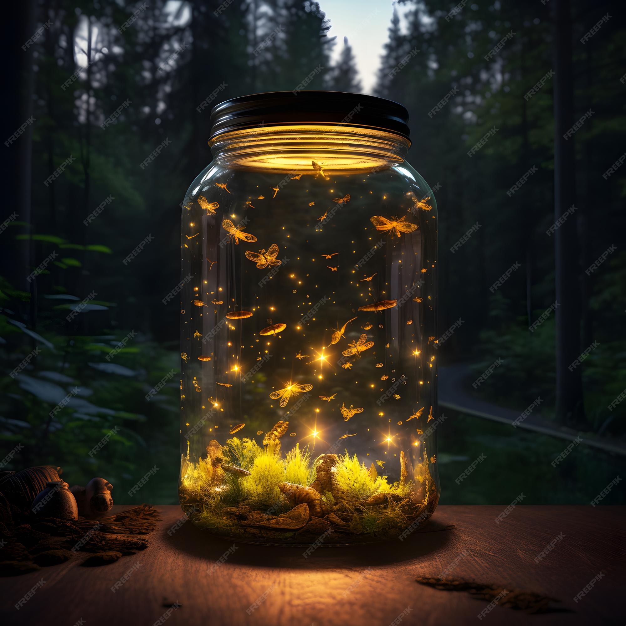 Premium AI Image | fireflies in a jar Insects Bioluminescence Premium AI Image | fireflies in a jar Insects Bioluminescence