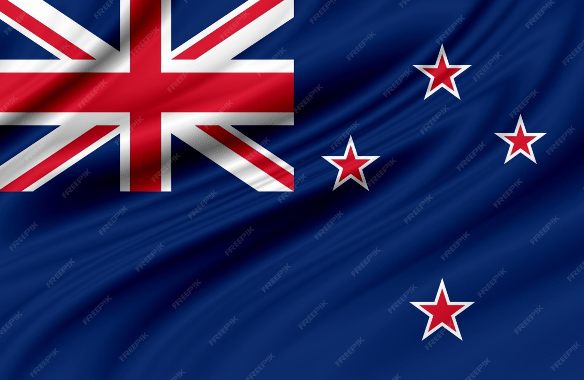 Premium Photo Flag Of New Zealand Close Up Waving Flag Of New Zealand Flag Symbols Of New