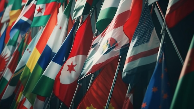 Premium Photo | Flags of many countries generative ai Premium Photo | Flags of many countries generative ai