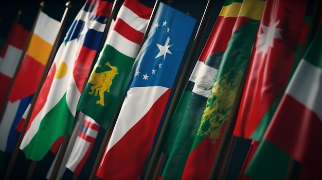 Premium Photo | Flags of many countries generative ai Premium Photo | Flags of many countries generative ai