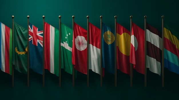 Premium Photo | Flags of many countries generative ai Premium Photo | Flags of many countries generative ai