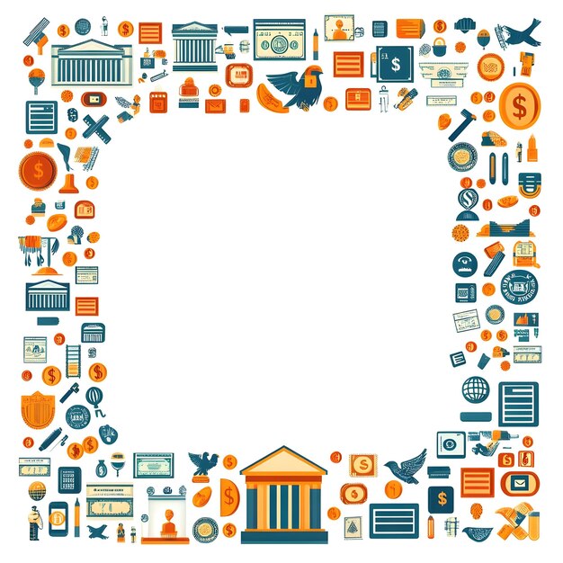 Flat AI Fintech and Dollar Symbols Frame concept as A modern border ... Flat AI Fintech and Dollar Symbols Frame concept as A modern border ...