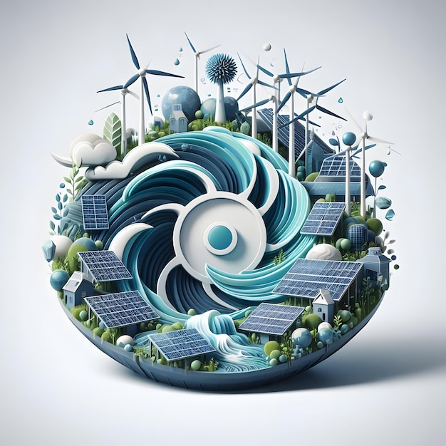 Premium Photo | Flat Icon Renewable Energy Collage Concept An artistic ... Premium Photo | Flat Icon Renewable Energy Collage Concept An artistic ...