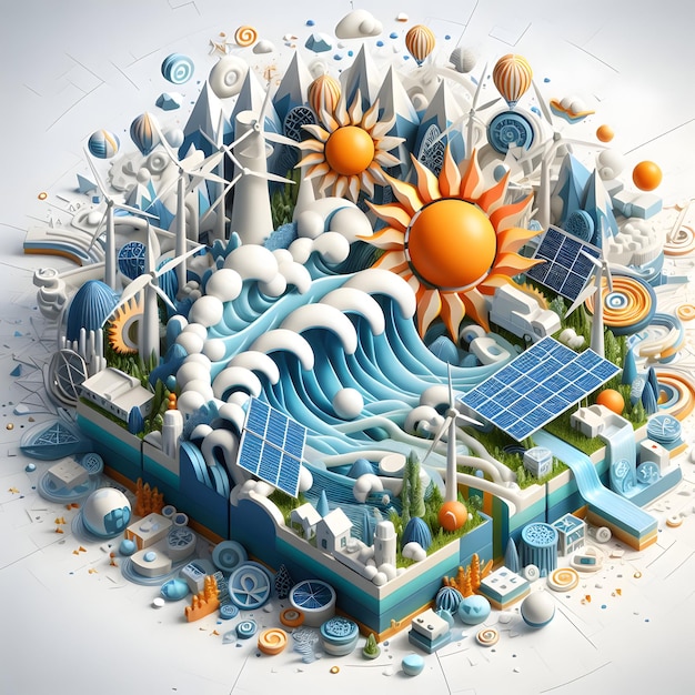 Premium Photo | Flat Icon Renewable Energy Collage Concept An artistic ... Premium Photo | Flat Icon Renewable Energy Collage Concept An artistic ...