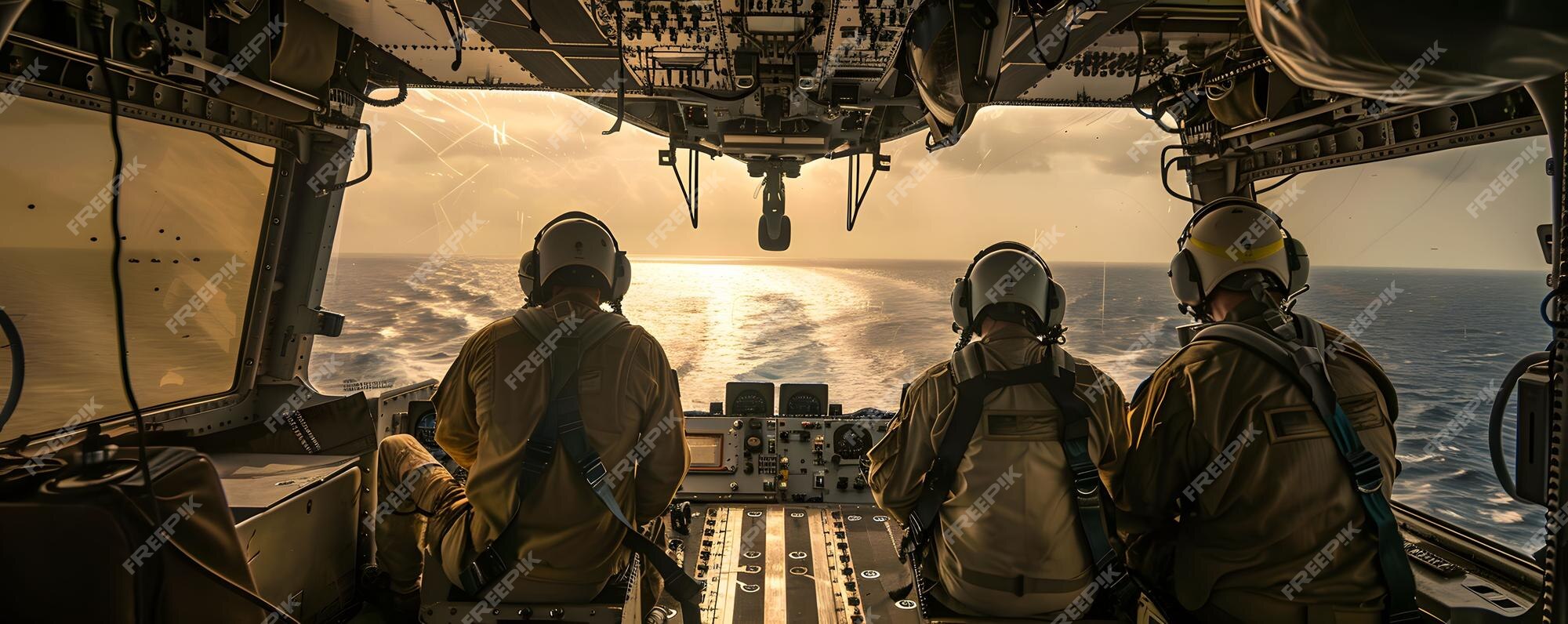 Premium Photo | Flight deck teamwork navigating the skies Premium Photo | Flight deck teamwork navigating the skies